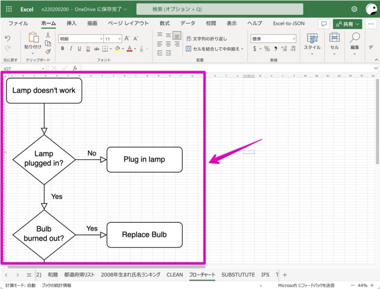 フローチャートの作成・表示用アドイン「draw.io」の使い方 - Excelオンラインのアンチョコ